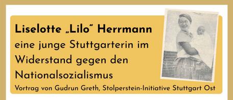 Gegen das Vergessen - Vortrag von Gudrun Greth über Lilo Herrmann